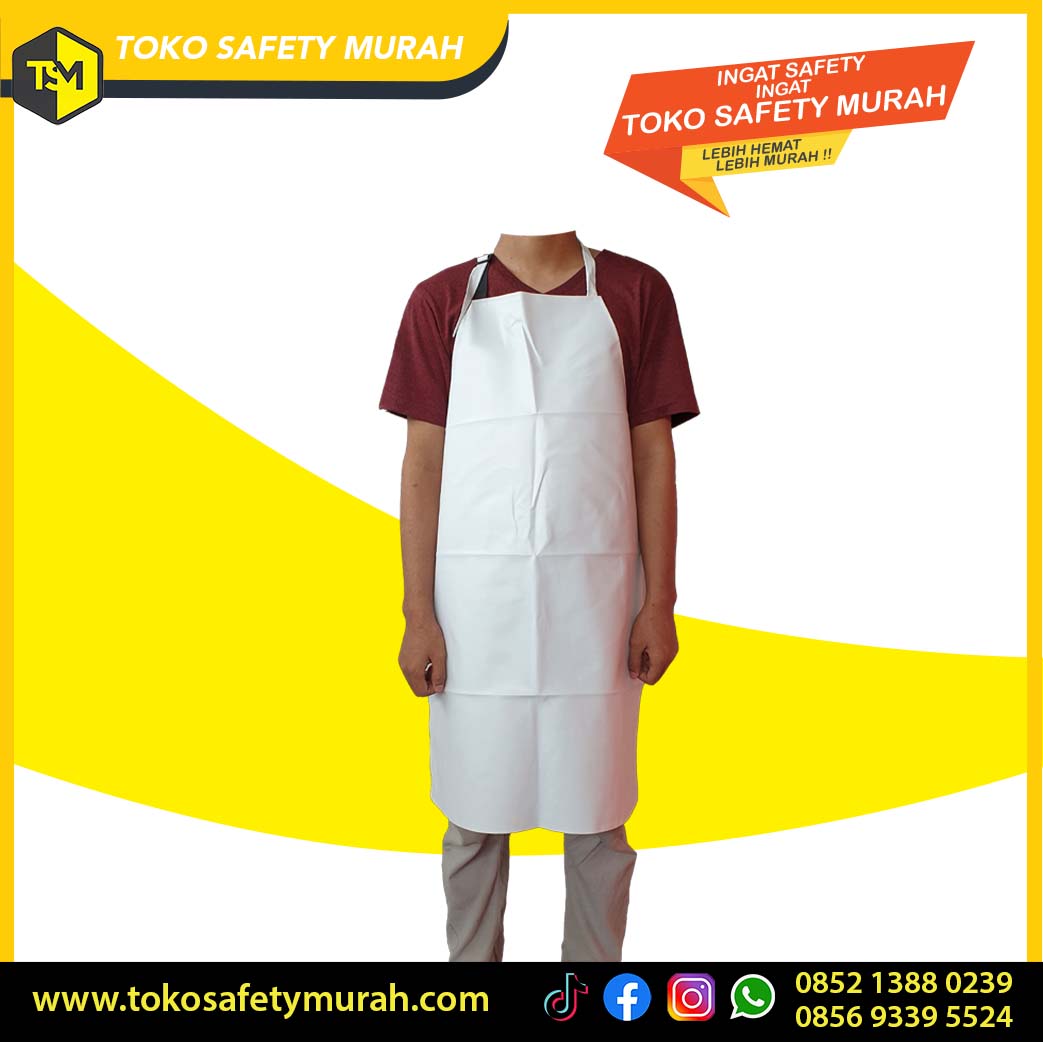 Apron Celemek Putih Hitam Bahan PVC Tebal Tidak Tembus Air 90 cm #Jual ...