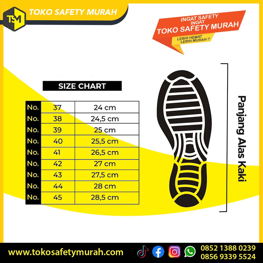 46 Sepatu Kerja Safety Pria Wanita Safety Shoes Red Parker P501 - Toko ...