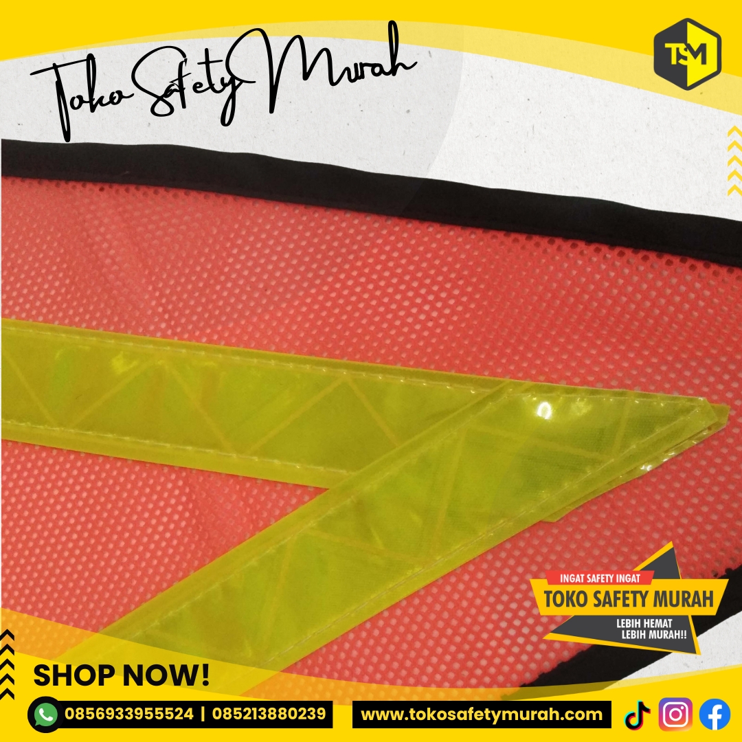 Bendera Segitiga Safety Buggy Whip Jaring Flagman Orange / Bendera ...