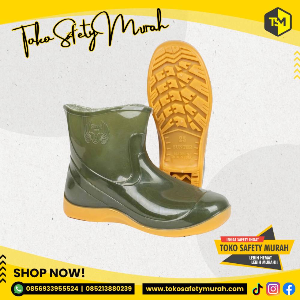 Sepatu Boot Boots Karet Pendek Fashion Hijau Penthel Size 23-28 - Toko ...