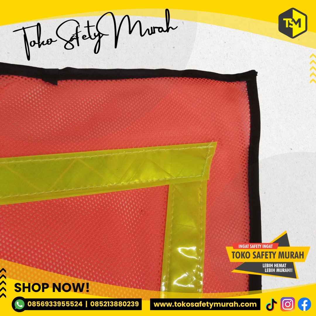 Bendera Segitiga Safety Buggy Whip Jaring Flagman Orange / Bendera ...