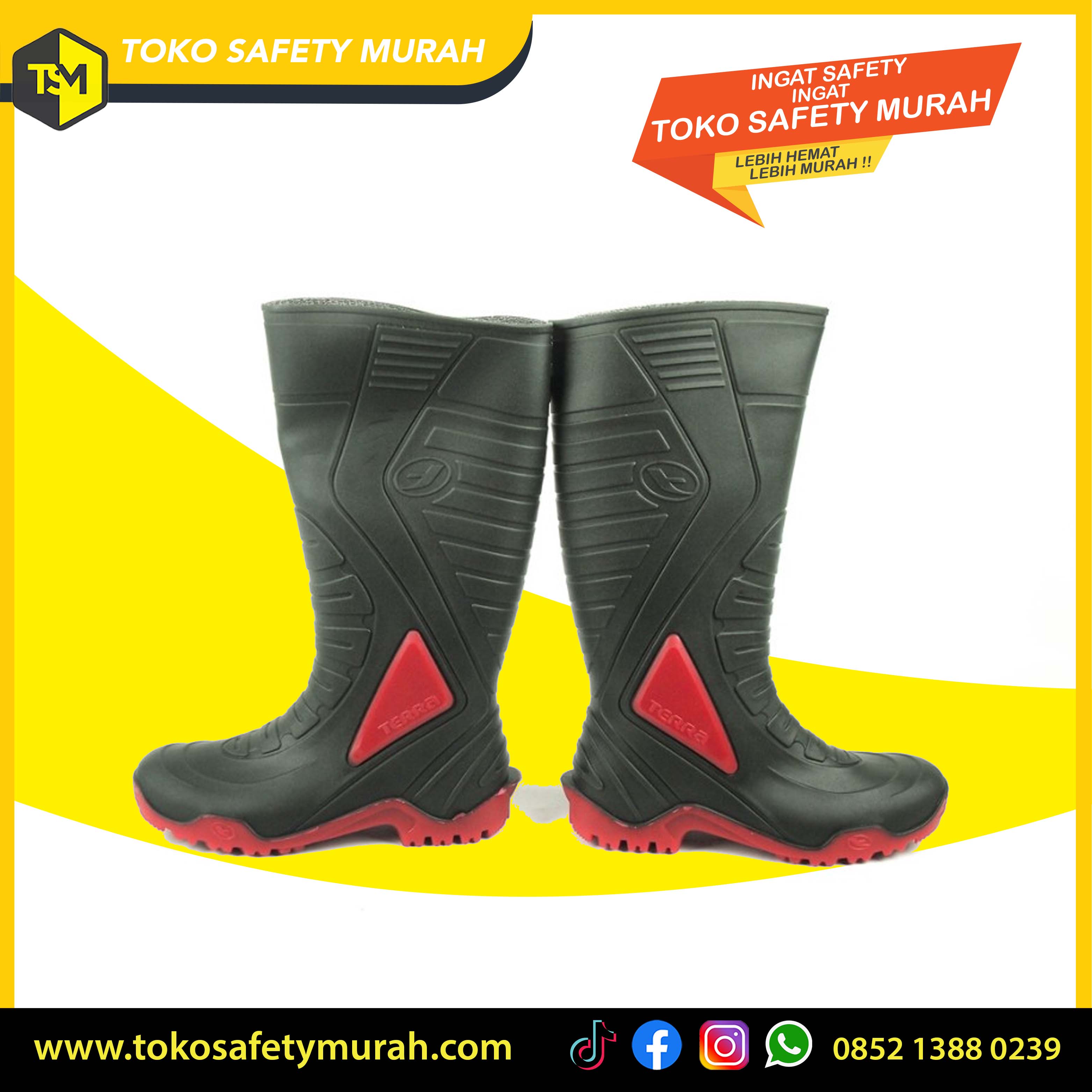 Sepatu Boot Tinggi PVC AP Boots Terra 3 Size 38-42 Merah - Toko Safety ...