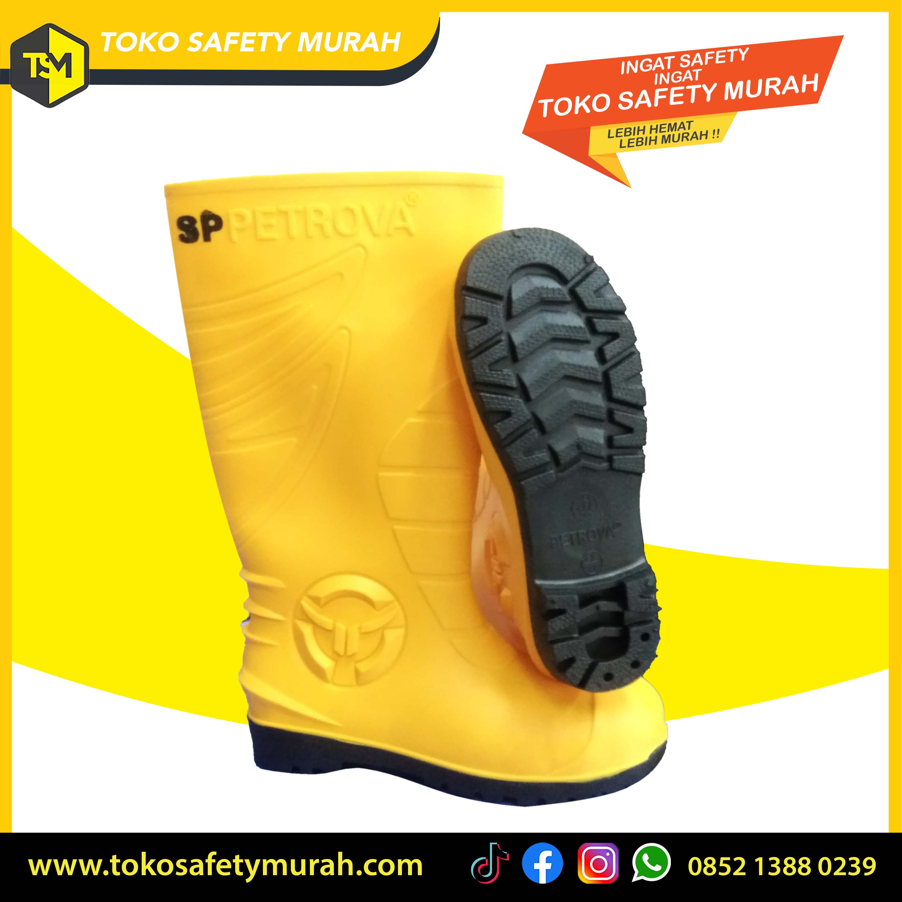 Sepatu Boot Safety Petrova Steel Toe Cap Midsole Besi Boots Toecap ...
