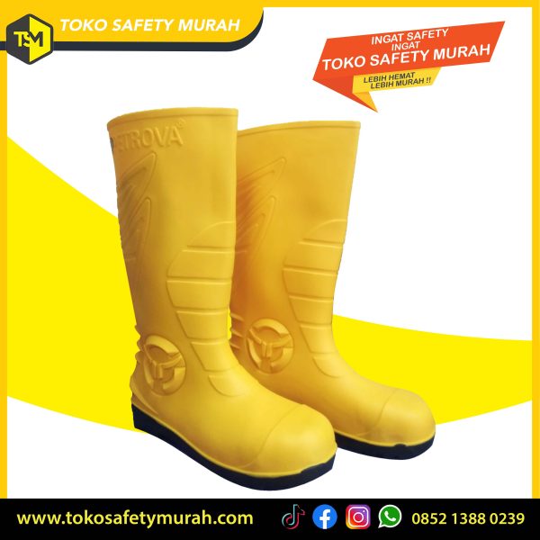 Sepatu Boot Safety Petrova Steel Toe Cap Midsole Besi Boots Toecap ...