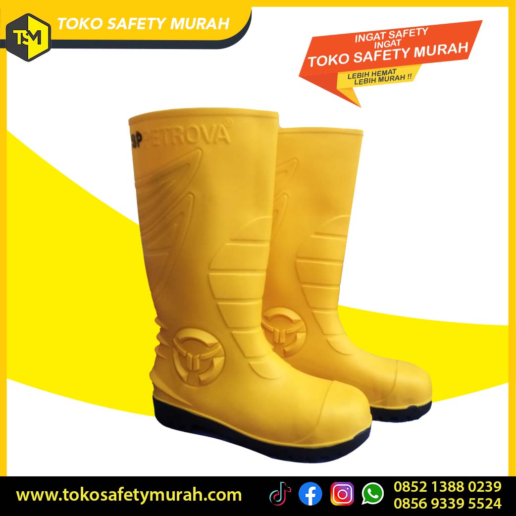 Sepatu Boot Safety Petrova Steel Toe Cap Midsole Besi Boots Toecap ...