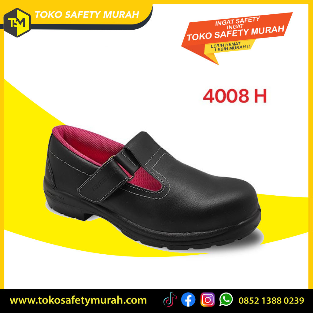 Sepatu Safety Wanita Cheetah 4008 Hitam Sepatu Kerja Safety - Toko ...