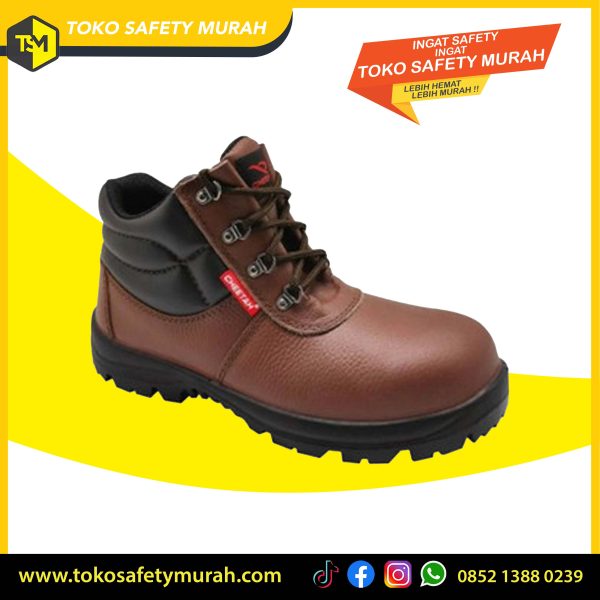 Sepatu Safety Cheetah 7106C Safety Shoes Original Warna Cokelat - Toko ...