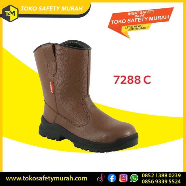 Sepatu Safety Tinggi Cheetah 7288 Cokelat Safety Boot Safety Shoes ...