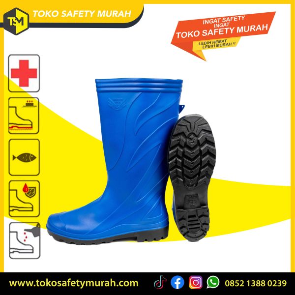 Sepatu Boots Karet Tinggi Biru Proyek / Perkebunan / Perikanan Size 38 ...
