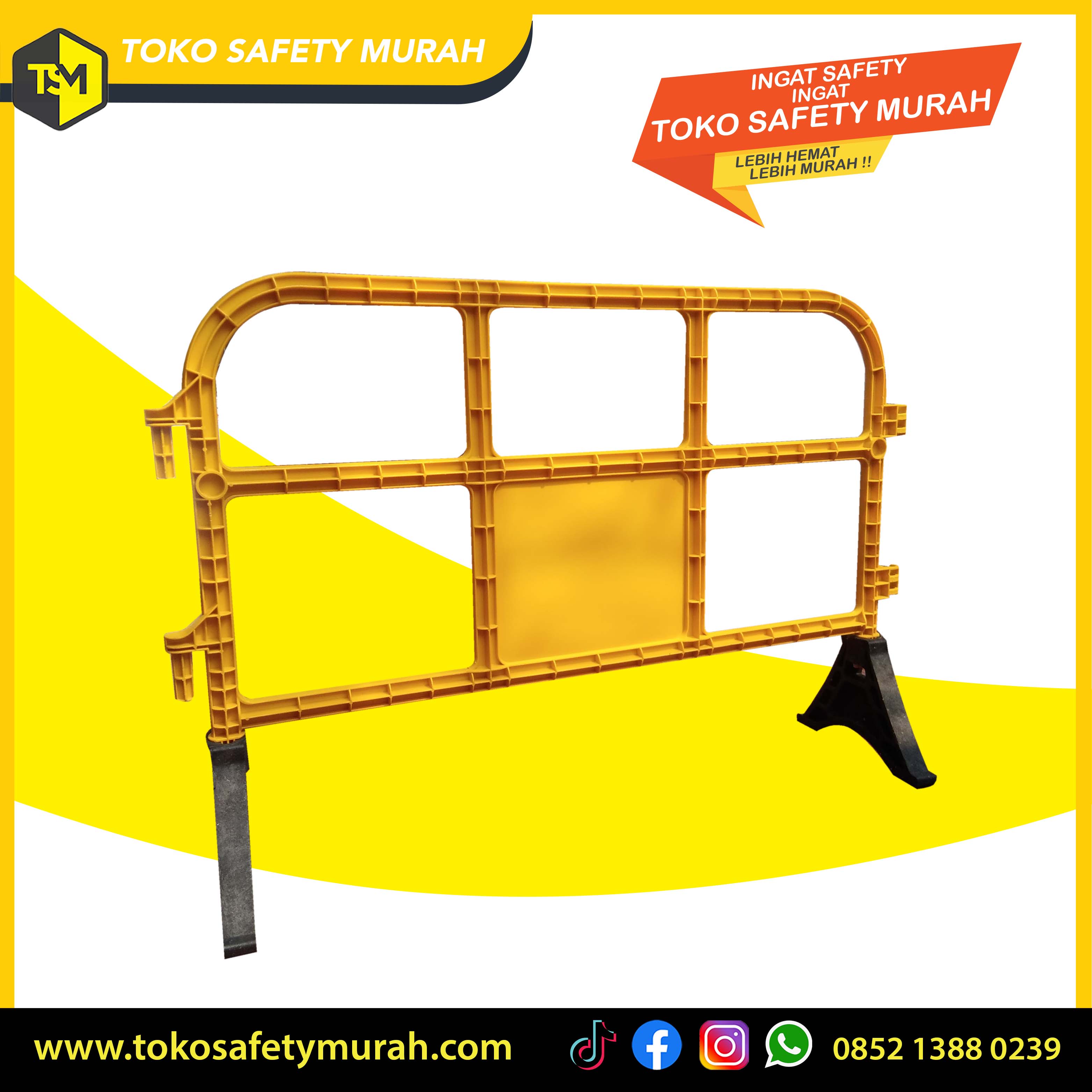 Road Barrier Plastik / Pembatas Jalan / Safety Fence - Toko Safety Murah