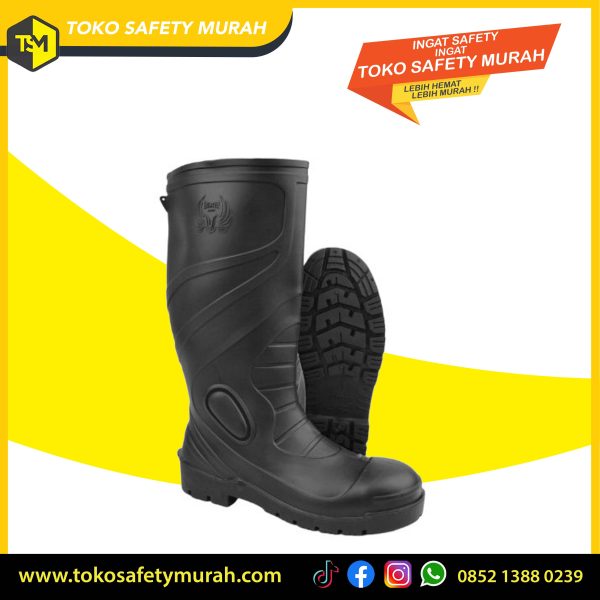 Sepatu Boot Tinggi Safety Toe Cap Besi Anti Slip Anti Licin Size 39-44 ...
