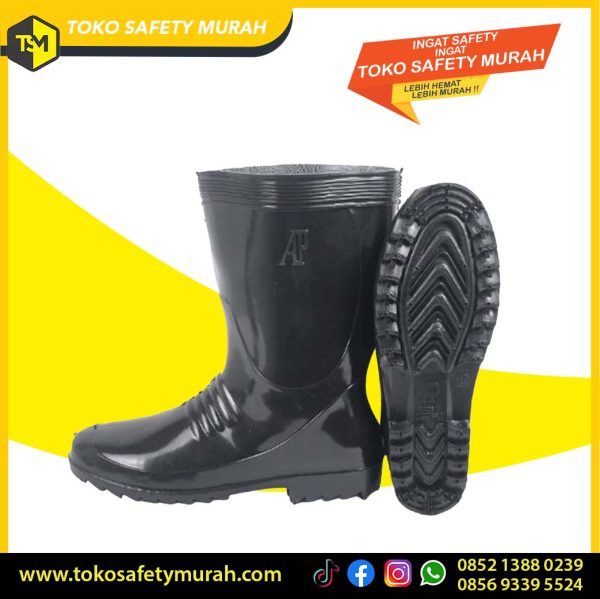 Sepatu Boot Pendek Hitam Anti Air Sepatu Boot PVC Karet AP Boots AP 1 ...