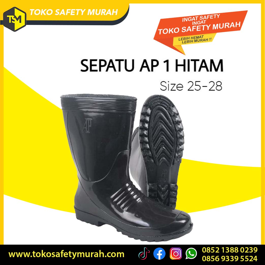 Sepatu Boot Tinggi Safety Toe Cap Besi Anti Slip Anti Licin Size 39-44 ...