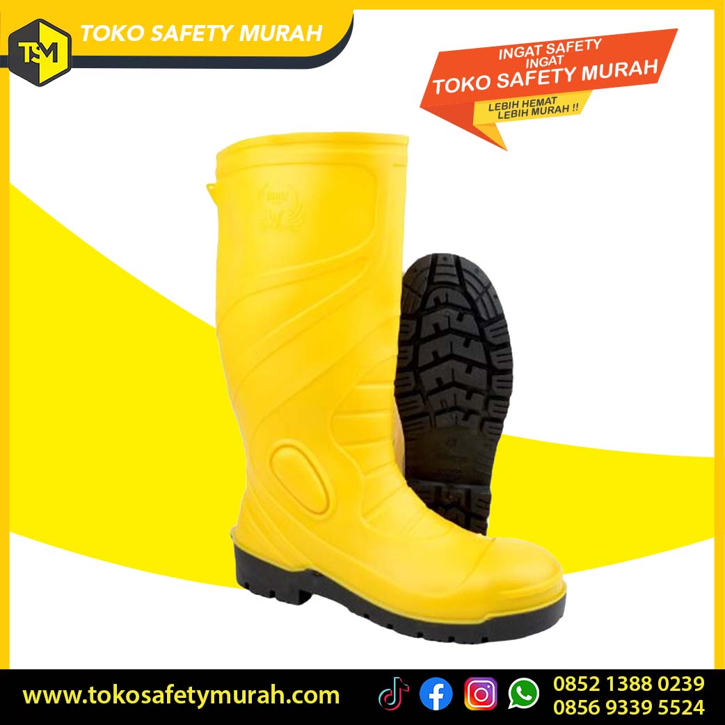 Sepatu Boot Tinggi Safety Toe Cap Besi Anti Slip Anti Licin Size 39-44 ...