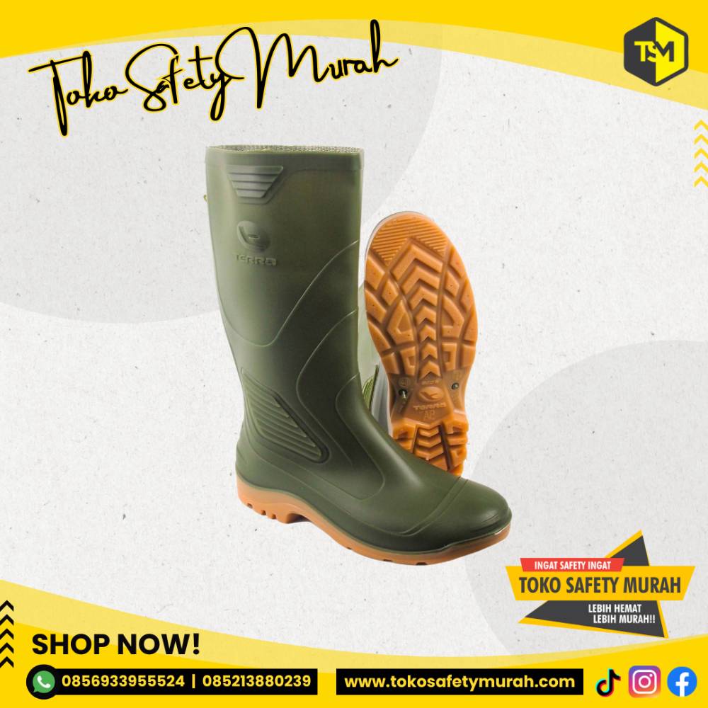 Sepatu Boots AP Boot Terra Eco 3 Green / PVC Boots Karet Tahan Air Eco3 ...
