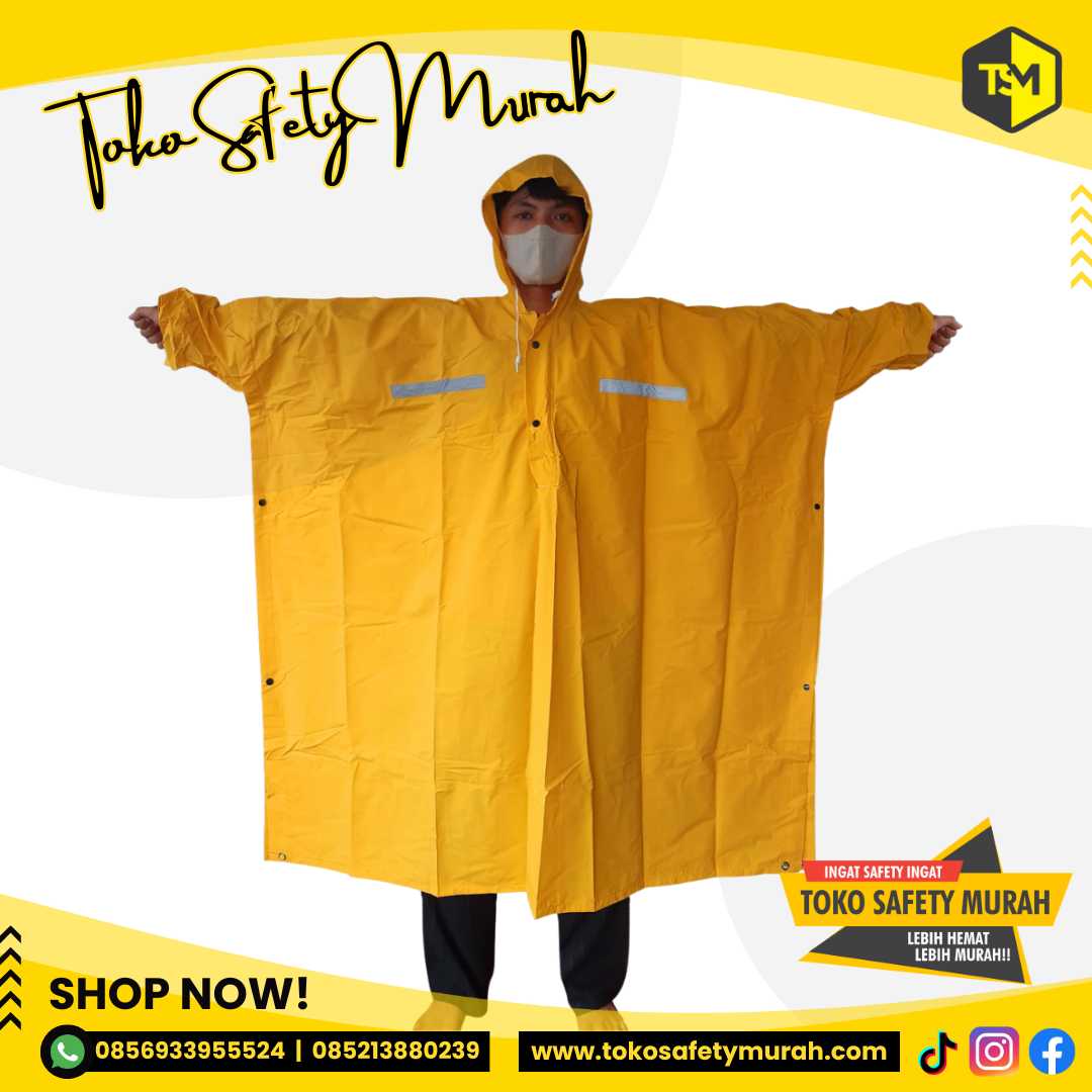 Jas Hujan Ponco Lengan Panjang Warna Kuning Raincoat Scotlight All Size ...