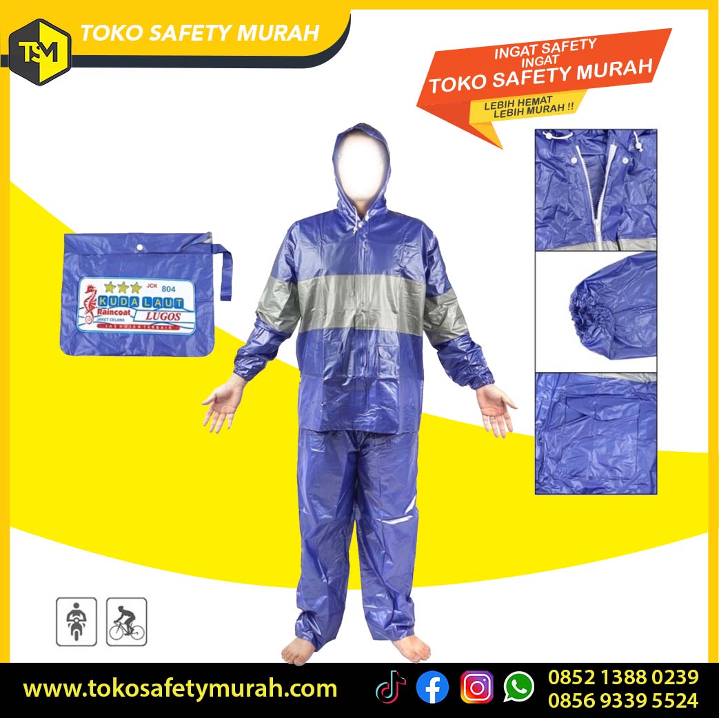 Jas Hujan Ponco Lengan Panjang Warna Kuning Raincoat Scotlight All Size ...